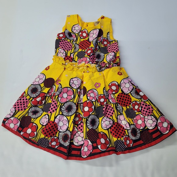 Bibz Kids | Dresses | Bibz Kids Yellow Floral Fit And Flare Dress Girls ...